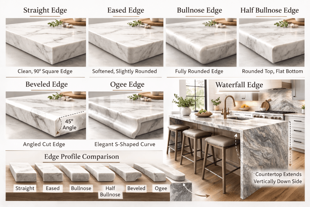 Countertop Edge Profiles Explained: How to Choose the Perfect Edge Style